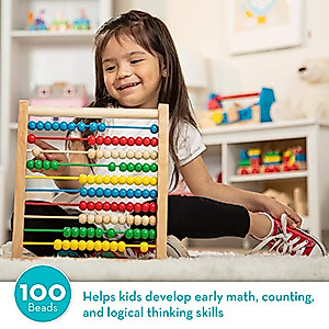 Melissa & Doug Abacus - Classic Wooden Educational Counting Toy With 100 Beads