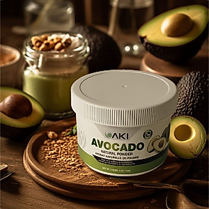 AKI Avocado Superfood Powder (6oz/170g) - Rich in Nutrients, Vitamins, Omega 3 & Antioxidants - Ideal for Smoothies, Yogurt or Milkshake Popsicles - Vegan & Non-GMO