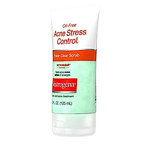 Neutrogena Oil-Free Acne Stress Control Power-Clear Facial Scrub, 2% Salicylic Acid Acne Treatment Medication, Exfoliating Daily Acne Face Scrub for Acne-Prone Skin Care, 4.2 fl. oz