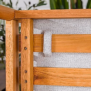 Walker Edison Dekian Modern Outdoor Spindle Style Triple Lounge, 75 Inch, Natural