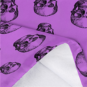 Skull Purple Plastic Bag Holder Cute Wall Mount Plastic Bag Organizer Reusable Large Grocery Bag Storage Dispenser for Home Kitchen Travelling 22"x9"