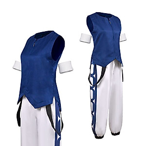 Adult Rimuru Tempest Cosplay Costume Jacket Coat Full Set Halloween Uniform for Mens (Blue, X-Large)