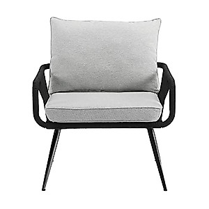 Andover All-Weather Outdoor 29"H Rope Armchairs with Light Gray Cushions, Set of 2 - Comfortable Patio/Porch Seating, Water-Resistant Cushions, Modern Furniture, Weatherproof, Indoor/Outdoor