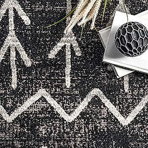 nuLOOM Malia Machine Washable Moroccan Area Rug, 8x10, Grey