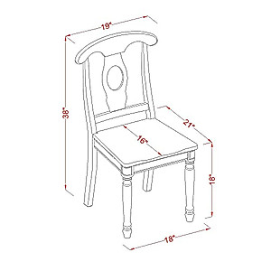 East West Furniture ANKE3-LWH-W Dining Room Table Set, 3-Pieces