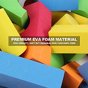 Foam Blocks for Toddlers, 138 Pieces EVA Soft Stacking Building Blocks Toy Set, Early Learning Construction Toys & Gifts for Kids, Boys & Girls 18+ Months 1-3 Years