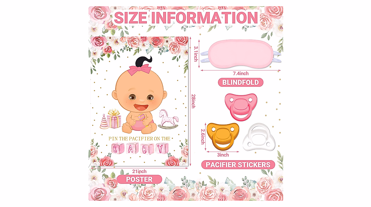 Faccito Pin The Pacifier Baby Shower Games Baby Shower Decoration ...