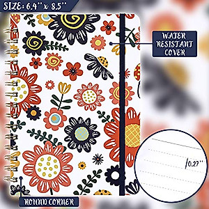 Ruled Notebook/Journal - Lined Journal with Premium Thick Paper, 8.5" X 6.4", College Ruled Spiral Notebook/Journal, Banded with Exquisite Inner Pocket, Waterproof Hardcover with Colorful Pattern
