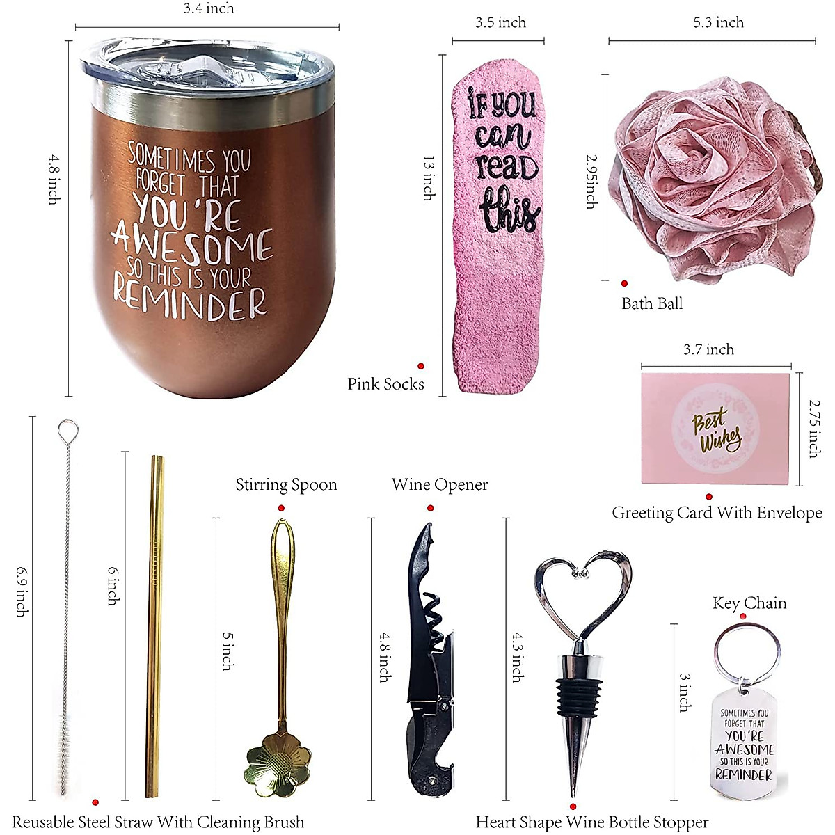 Wine Gifts for Women Wine Tumbler Birthday Gifts for Women, Unique Gift Ideas for Mom, Wife, Boss Lady, Sister, Friends Female, Personalized and Inspirational Thank You Gifts