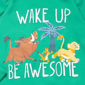 Disney Lion King Simba Newborn Baby Boys 3 Pack Long Sleeve Swaddle Sleeper Gown 0-6 Months Multicolored