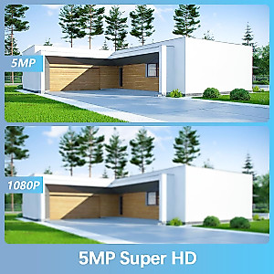 WEILAILIFE 【90ft Super Night Vision & 130°Ultra Wide-Angle】 2-Way Audio 5.0MP Outdoor Wired Extended Security Camera, Bullet Exterior Surveillance, Home Video Surveillance & Security Cameras