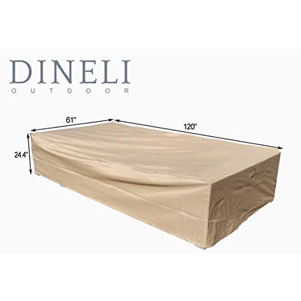 Dineli Outdoor Sectional Patio Sofa Covers Waterproof and Water Resistant 120＂L x 61＂W x 24.4＂H Heavy Duty 600D Rectangular Furniture Covers (Olive Green)