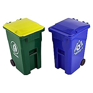 Thornton's Office Supplies Mini Curbside Trash and Recycle Can Set Pencil Cup Holder