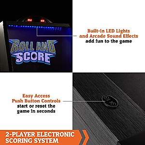 Hall of Games 108" Roll and Score with LED Lights and Electronic Scorer, Black/Blue, 9 Foot