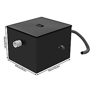 MARTEXBUY Commercial Grease Interceptor 40LB, Stainless Stee Grease Trap, Grease Interceptor Trap with Side Water Inlet, Under Sink Grease Trap for Restaurant Canteen Factory Home Kitchen