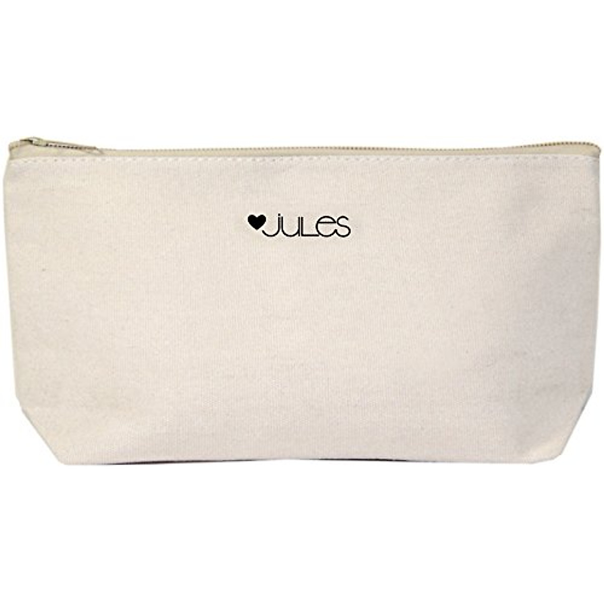 Jules Natural Canvas Makeup Zipper Bag Everything Happens For a Reason Just Believe