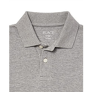 The Children's Place boys Short Sleeve Pique School Uniform Polo Shirt, Smoke, Large US