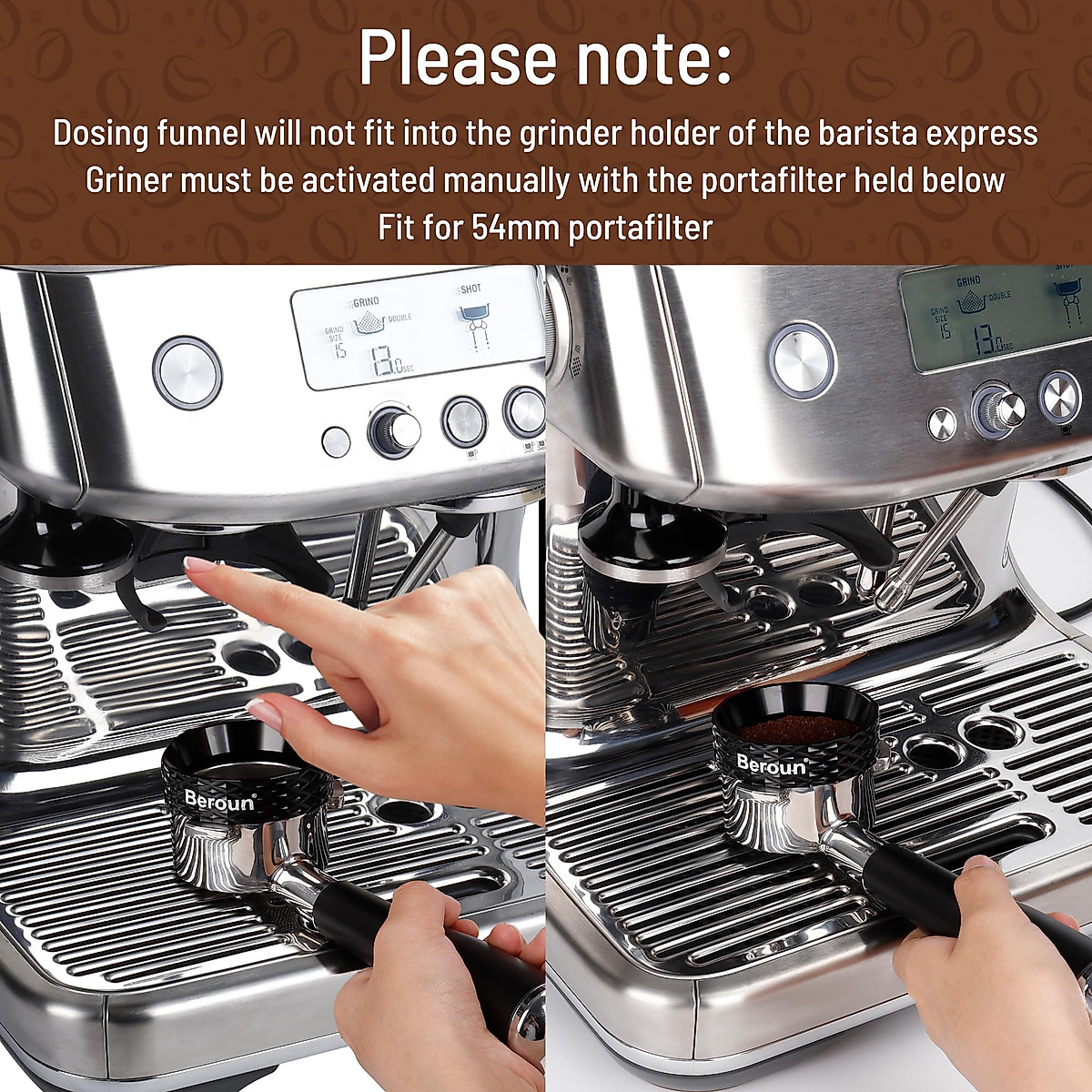 WDT Tool Espresso 54mm Dosing Funnel and Puck Screen Espresso Coffee Stirrer Espresso Distribution Tools Kit Fit Breville Espresso Accessories Machine 8 Series, 54mm Portafilter