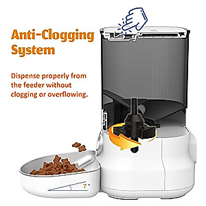 DOGNESS Automatic Cat Feeders, Dog Food Dispenser with Voice Recorder, Dual Power Supply Timed Auto Pet Feeder, Easily Programmable Timer for 1-6 Meals,1-40 Portions Daily, Clog-Free Design, 4L, White