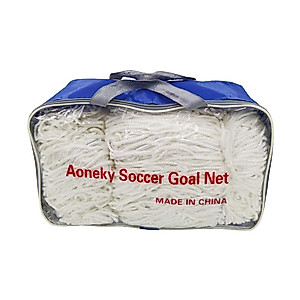 Aoneky Polyester Soccer Goal Net - 24 x 8 Ft - 4 mm Cord - Replacement Full Size Football Post Net- Heavy Duty Soccer Netting - NOT Include POSTS
