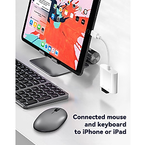 Fubiaofei USB Adapter for iPhone iPad, iPhone to USB Adapter with Charging Port, USB3 Female Adapter Supports USB Flash Drive/Hard Disk/SD Card Reader/Microphone and MIDI, Plug & Play
