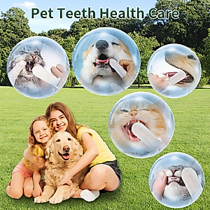 Borgobrufa Dog Teeth Cleaning Wipes, Teeth Cleaning Finger Wipes for Dogs & Cats, Disposable Natural Teeth Care Wipes Gentle Cleaning & Gum Care Pet Wipes Reduces Plaque & Freshens Breath, 55 Pcs