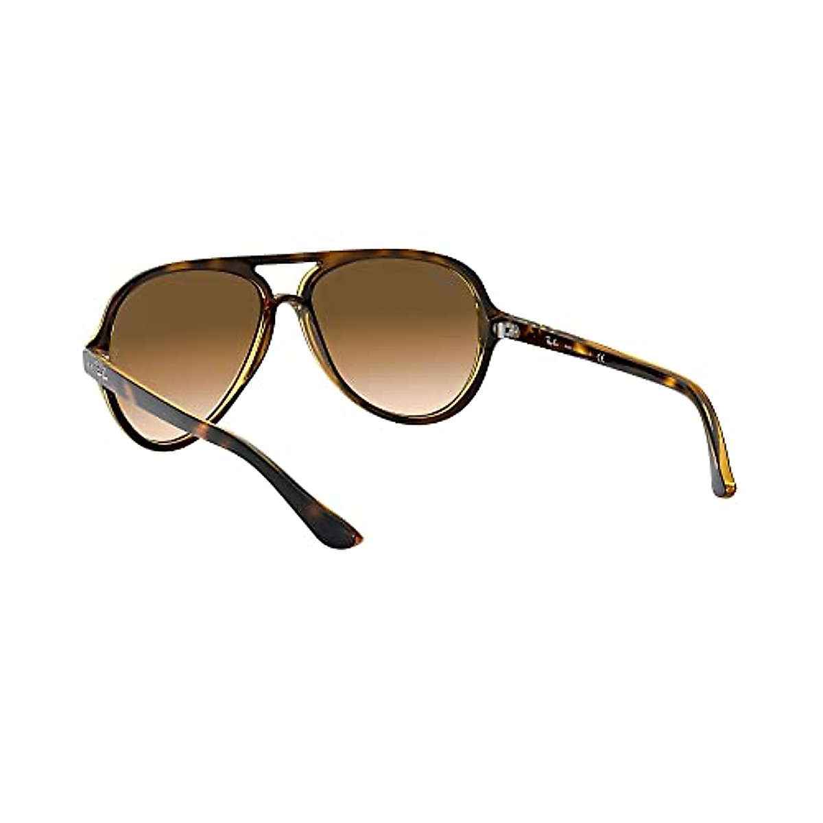 Ray-Ban RB4125 Cats 5000 Aviator Sunglasses, Light Havana/Clear Gradient Brown, 59 mm