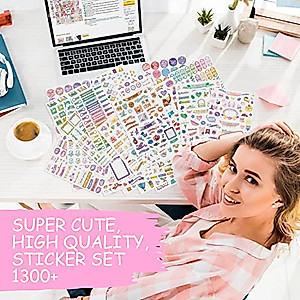 Aesthetic Planner Stickers for Fun Planning - 1300+ Cute Sticker Accessories to Decorate & Improve Your Planners, Calendar, Journal and Scrapbooking