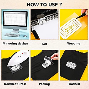 CAREGY HTV Heat Transfer Vinyl White Iron on Vinyl 12 inch x50 Feet Roll Easy to Cut & Weed DIY Design for T-Shirts (White)