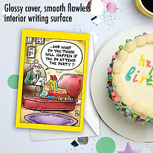 NobleWorks - 1 Funny Birthday Card Cartoons - Hilarious Comic Humor, Notecard with Envelope - Pinata Therapy C9325BDG
