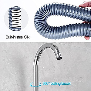 Freestanding Sink, with Faucet Sink Stainless Steel Kitchen, Commercial Movable Dining Sink, Used in Bars, Restaurants, Canteens, Garden Sink, 61×46×75cm