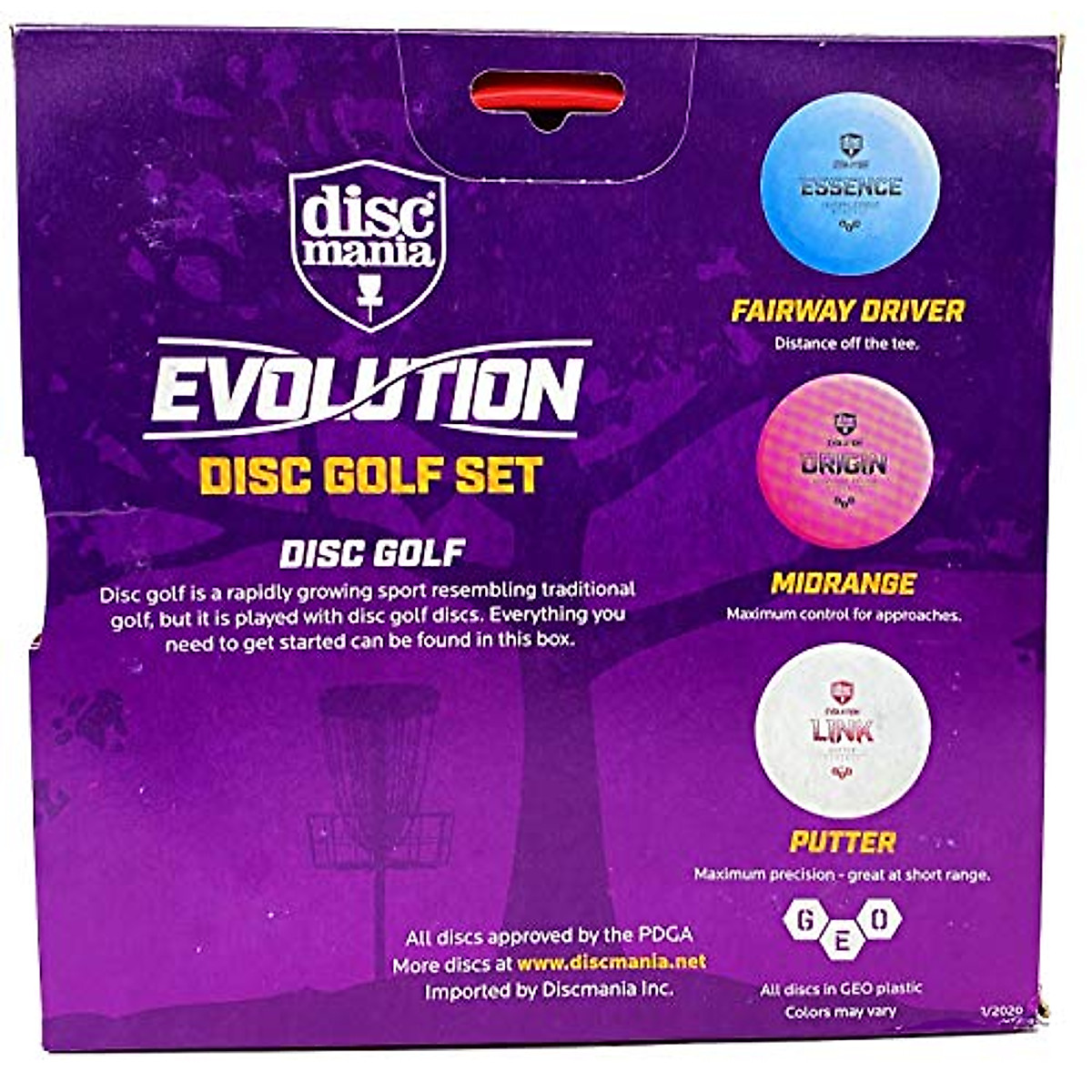 Discmania Evolution GEO Disc Golf Set of 3 – Includes Disc Golf Putter, Mid-Range and Driver, (Colors Will Vary)