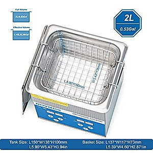 Ultrasonic Cleaner - NOVMOS 2L ultrasonic Jewelry Cleaner,ultrasonic Parts Cleaner,Sonic Cleaner with Digital Timer and Heater for Cleaning Denture,Jewelry,Carburetor,Lab,Dental Tool,Eyeglasses