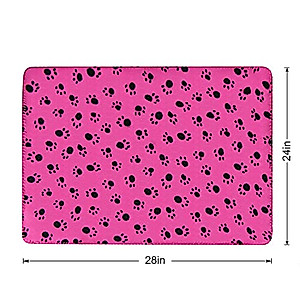 Comsmart Pet Blanket Dog Cat Soft Fleece Blankets Sleep Mat Pad Bed Cover with Paw Print for Kitten Puppy and Other Small Animals, 6 Pack of 24x28 Inches