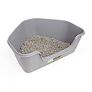 So Phresh High-Back Corner Grey Litter Box, 26.25" L x 21.5" W x 10" H