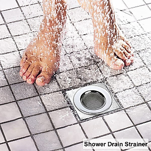 Seatery 1.50" Bathtub Strainers, Bathroom Sink Strainers, Shower Drain Hair Catcher, Drain Strainer for Laundry, Mop Pool, Utility, Slop, RV Sink, Stainless Steel, Pack-2