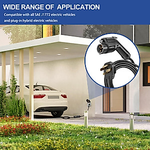 EVJUICION Level 2 EV Charger 32Amp 7.68kW 240V NEMA 14-50 Plug 25FT Cable Current Adjustable Delay Charging Home Portable Electric Vehicle Charger Fits All J1772 Electric Car for Indoor Outdoor