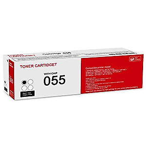 1 Pack 055 3016c001 Black Toner Cartridge: Compatible CRG-055 Replacement for Canon i-SENSYS LBP660 MF740 Series ImageClass LBP660C LBP664Cdw LBP664Cx MF740C MF741Cdw MF743Cdw MF746Cdw Series Printer