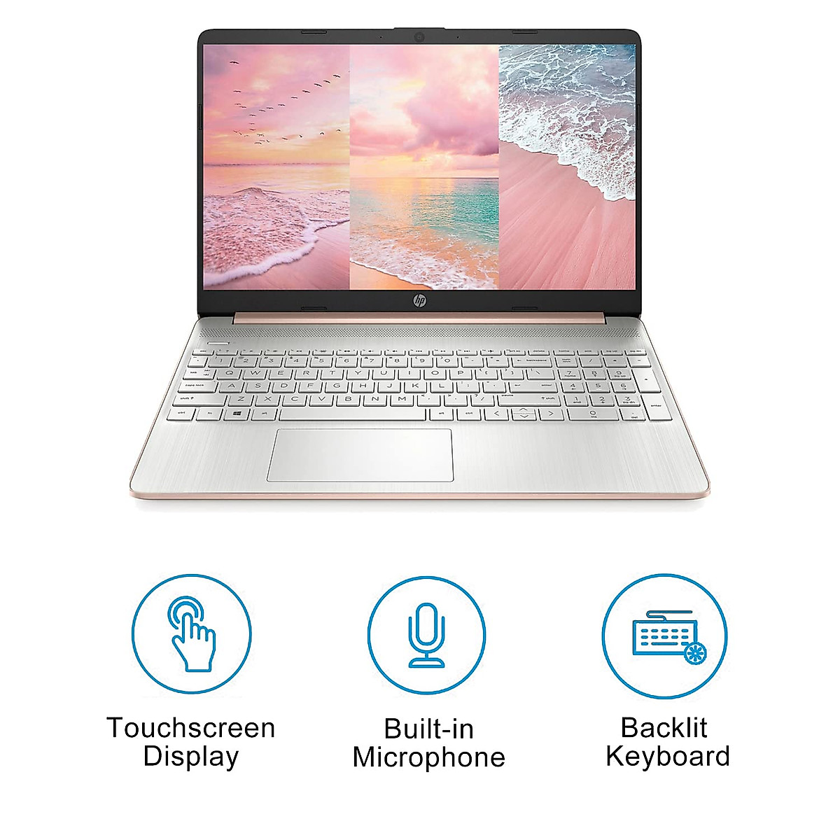 HP 15.6" Touchscreen Laptop with Backlit Keyboard, 15.6-inch HD Touchscreen Display, AMD Dual-core Processor, AMD Radeon Graphics, Thin & Portable, Windows 10 Home(8GB RAM | 256GB SSD)