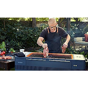 Everdure HUB 54-In. Charcoal Grill with Patented Built-in Rotisserie System & Quick Electric Ignition, Outdoor BBQ Grill, Electric Starter, Adjustable Height, Easy Clean-Up