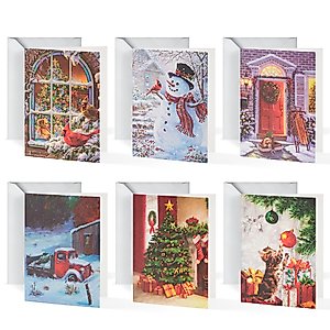 JOYIN 72 PCs Cute Merry Christmas Greeting Cards with Envelopes for Holiday Parties, Gift Giving, Winter Christmas Season, present Giving, Xmas Gifts Cards
