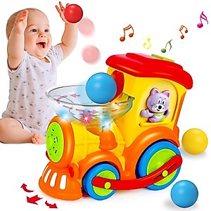 Toys 18-24 Months Drop and Go Train Toys for 2 3 4+ Year Old Boys Girls Kids Early Educational Toddler Toys 18 to 24 with 3 Balls/ Light/ Talking/ Music Christmas Birthday Gifts Toys for 6 8 9 12M