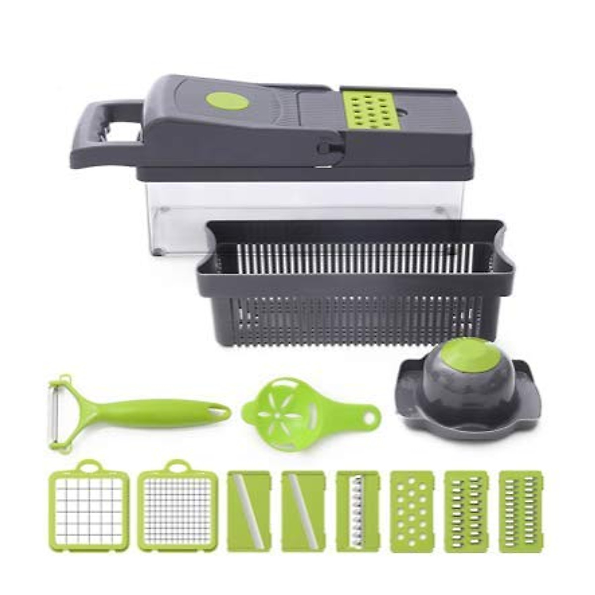 B BSIASIO Vegetable Chopper With Container Onion Chopper, Egg Slicer, Slicer, Vegetable Slicer, Professional food chopper,8 blades