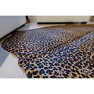 Jaguar Print Genuine Cowhide Rug 6 x 7 ft. 180 x 210 cm