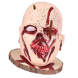 Skull Knife Holder Head, Material Versatile Kitchen Storage Tool Horror Themed Party Decorations for Halloween