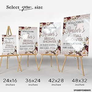 Rose Gold Bridal Shower Sign - Custom Bridal Shower Welcome Sign - Personalized Bridal Shower Backdrop - Floral Bridal Shower Banner
