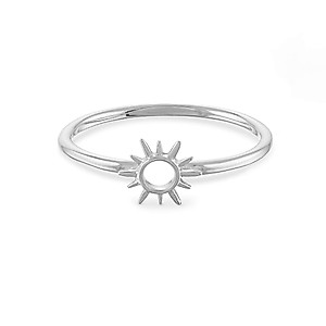 Boma Jewelry Sterling Silver Sunburst Open Circle Ring, Size 6