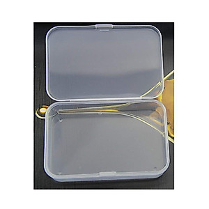 Feamos Plastic Transparent Storage Box Case with Lid Collection Container Pack of 2