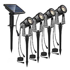 SUNTHIN Solar Landscape Lights, Solar Spot Lights Outdoor Auto On/Off, Waterproof Lanscape Lighting for Yard, Garden, Lawn, Plant, Tree, Wall, Fence (Warm White)