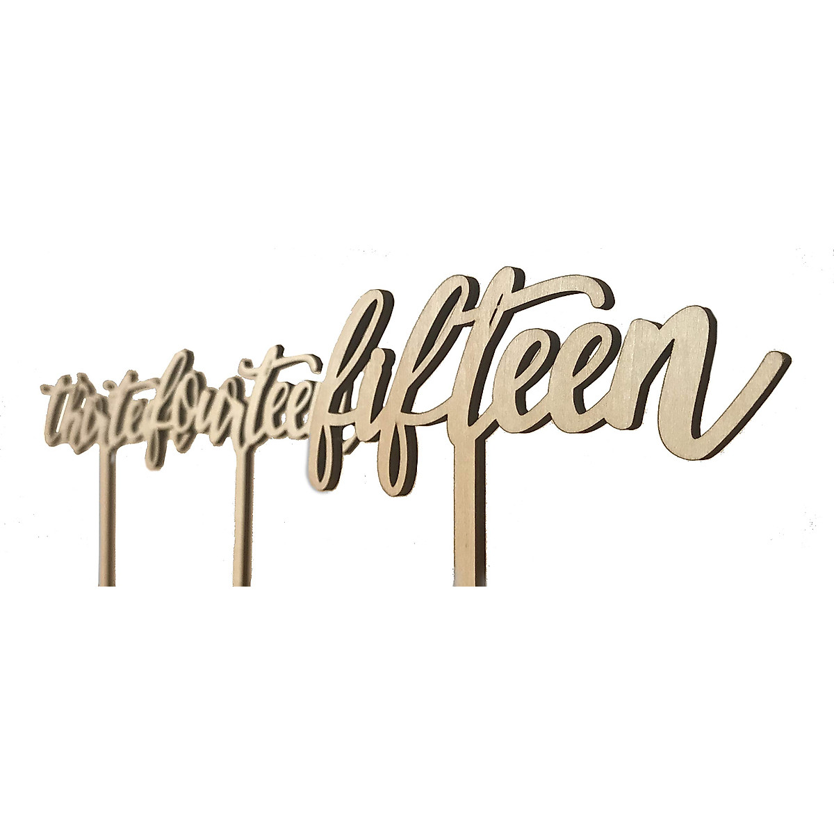 Activ8 Elegant Wooden Wedding Table Numbers | 13-25 Pack | Calligraphy Sticks Including Extra Thick Solid Base | Reception Party Home Decoration Centerpiece (Numbers 13-25, 10 inches 25cm)